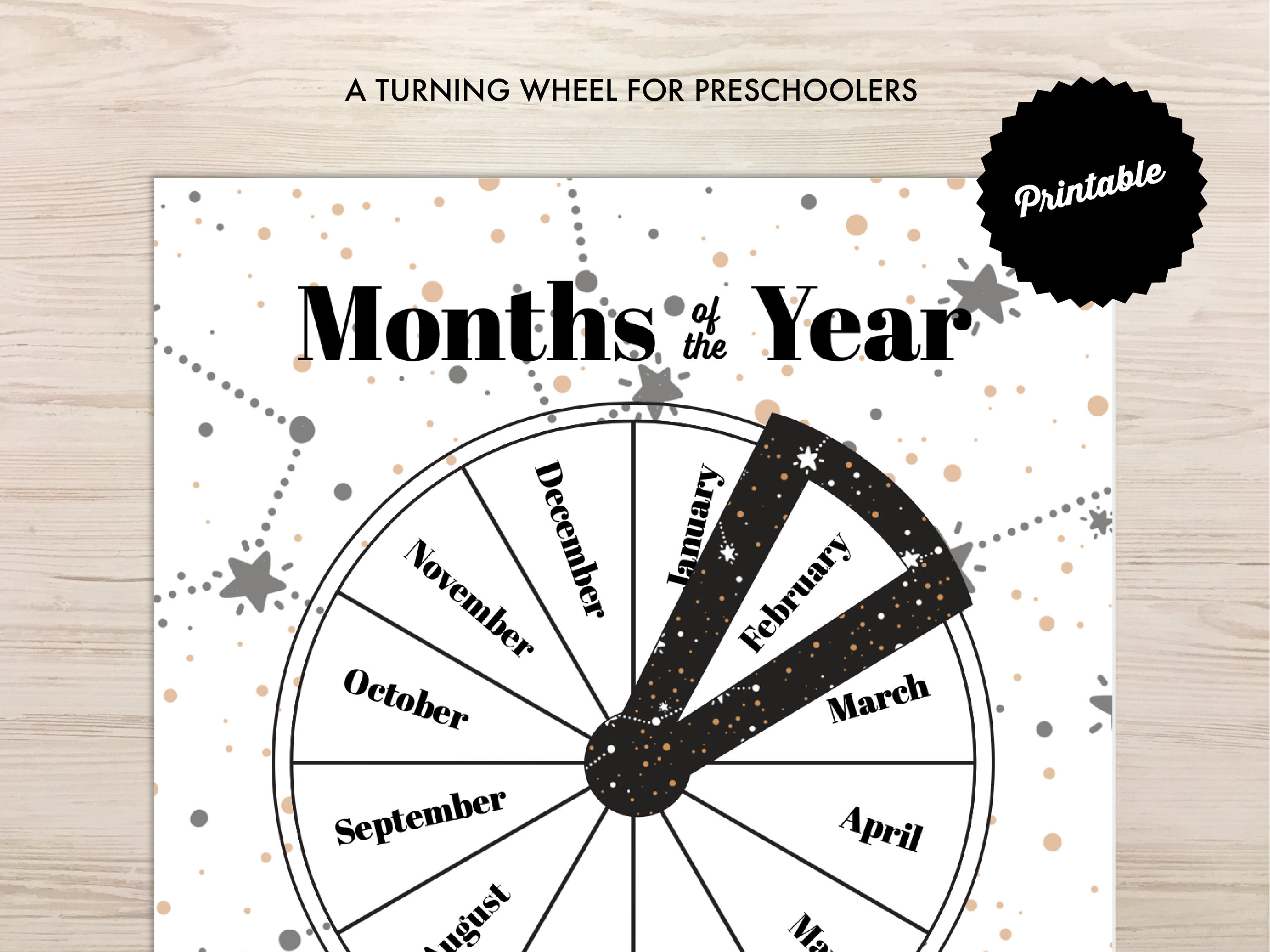 Months Of The Year Wheel Printable