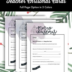 Christmas Card for Teachers Printable, Teacher Christmas Card ...