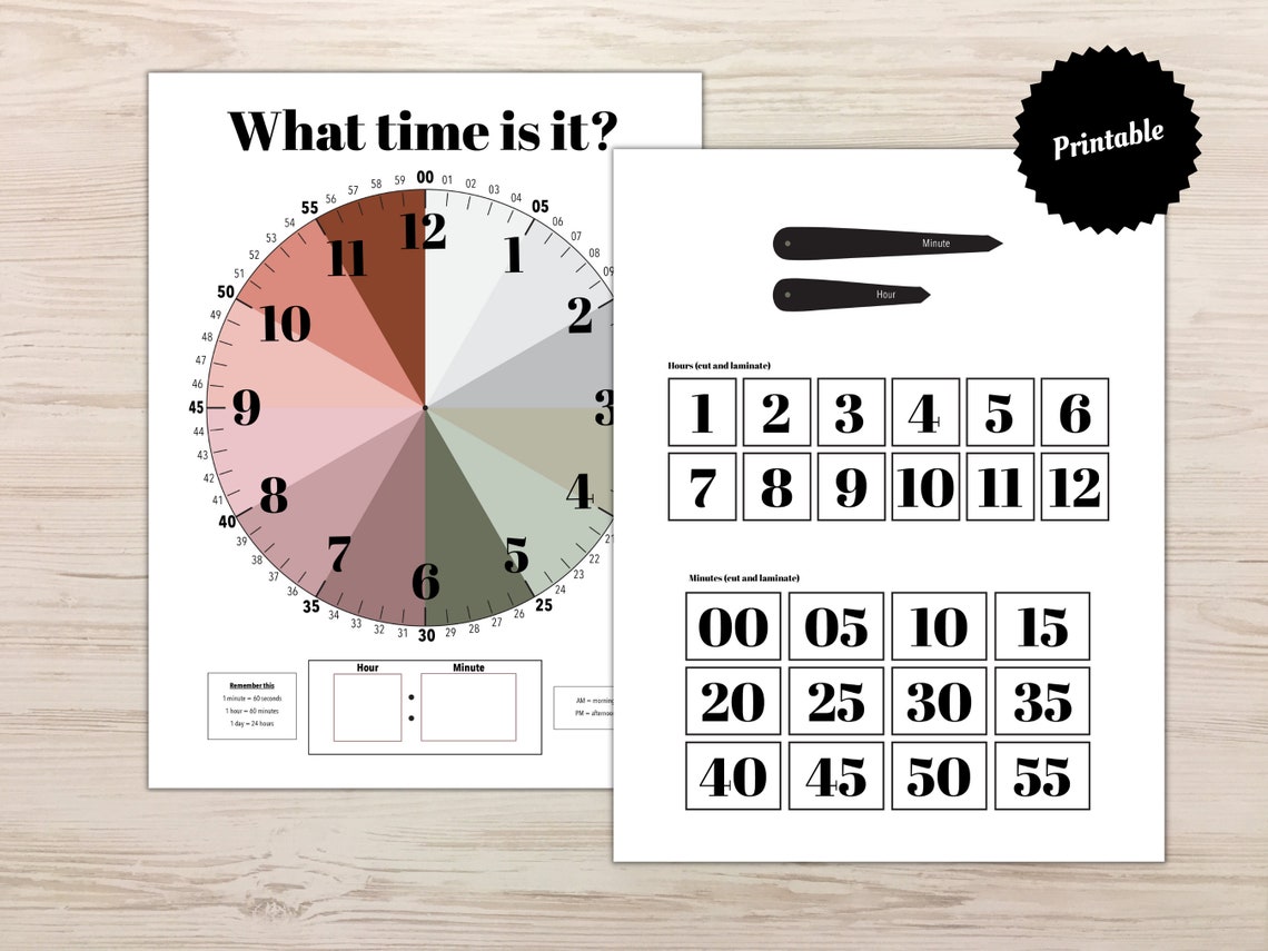 Telling Time What Time is It Printable Clock Digital - Etsy