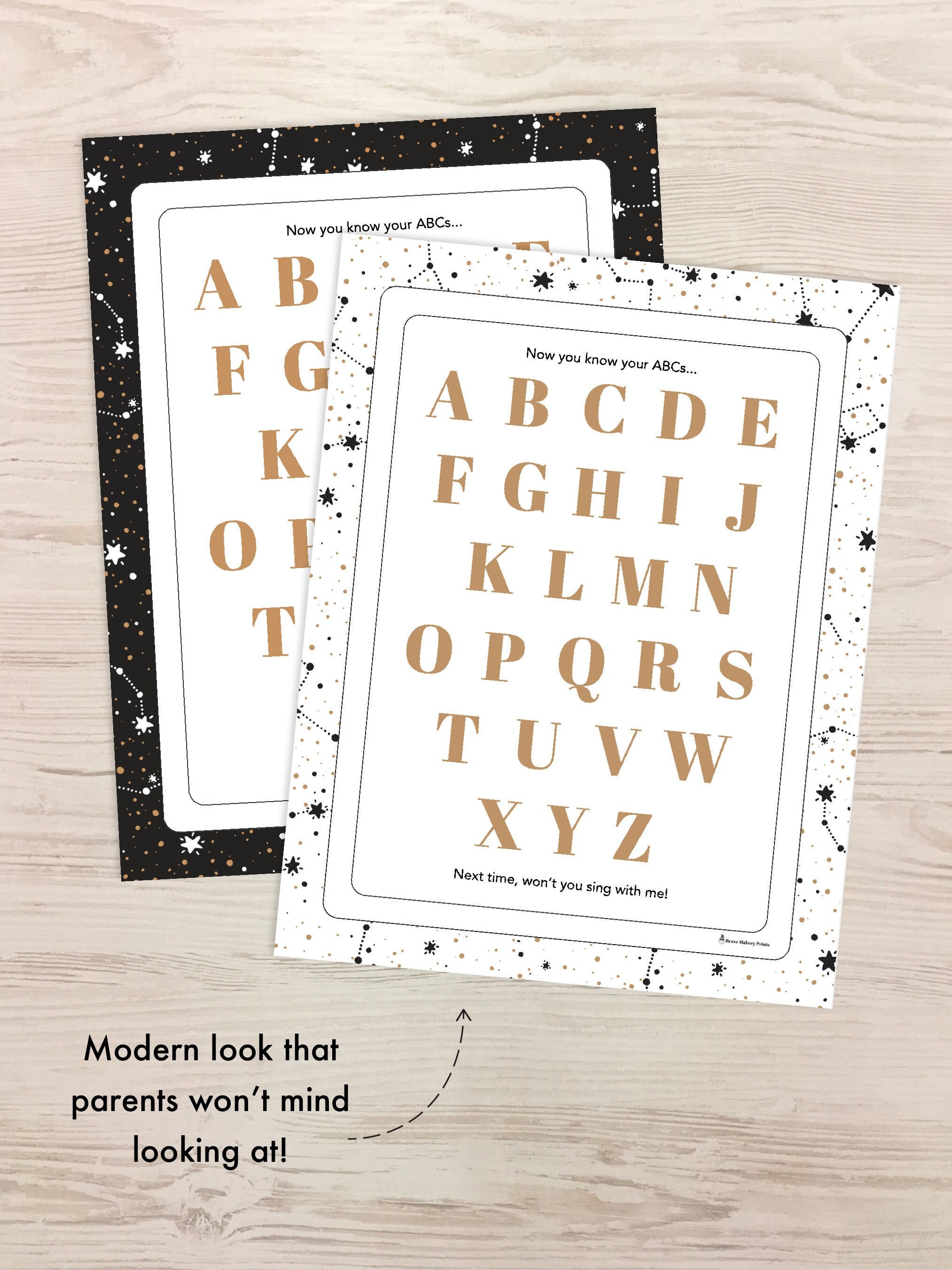 Alphabet Poster Printable ABC Poster Learning the Alphabet - Etsy