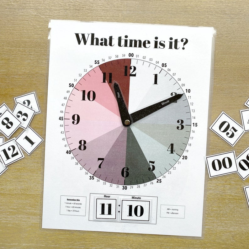 Telling Time What Time is It Printable Clock Digital - Etsy