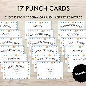 Punch Card Reward System Positive Parenting - Etsy