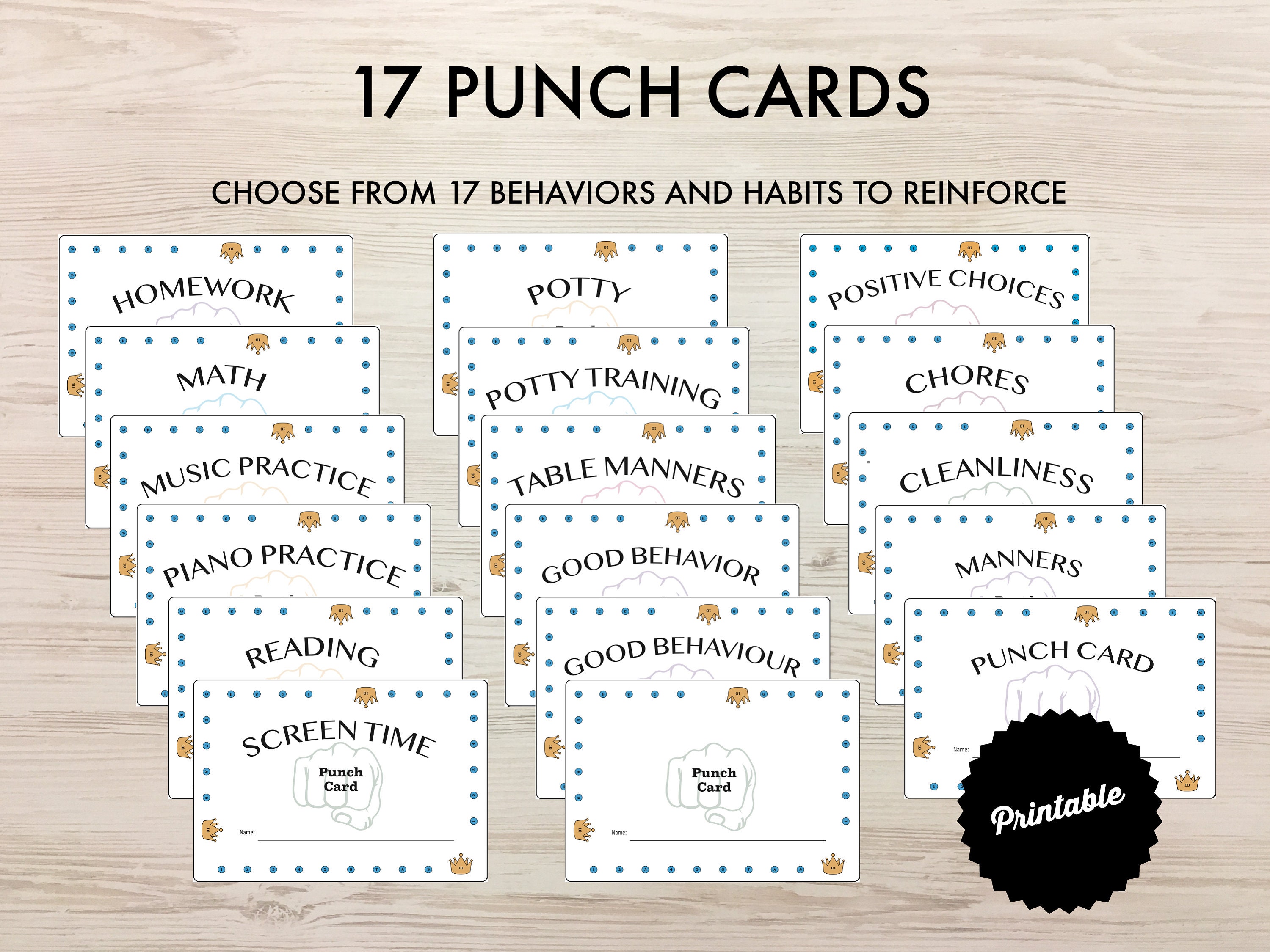 Punch Card Reward System Positive Parenting - Etsy