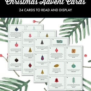 Christmas Advent Bible Verse Cards Printable Christmas - Etsy
