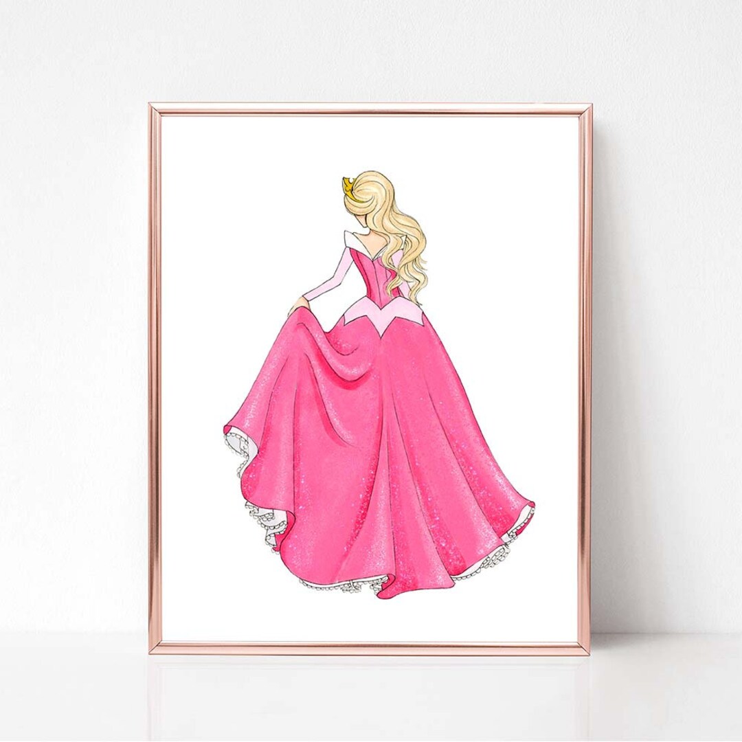 Princess Inspired (art Print) Sleeping Beauty, Fashion Illustration ...