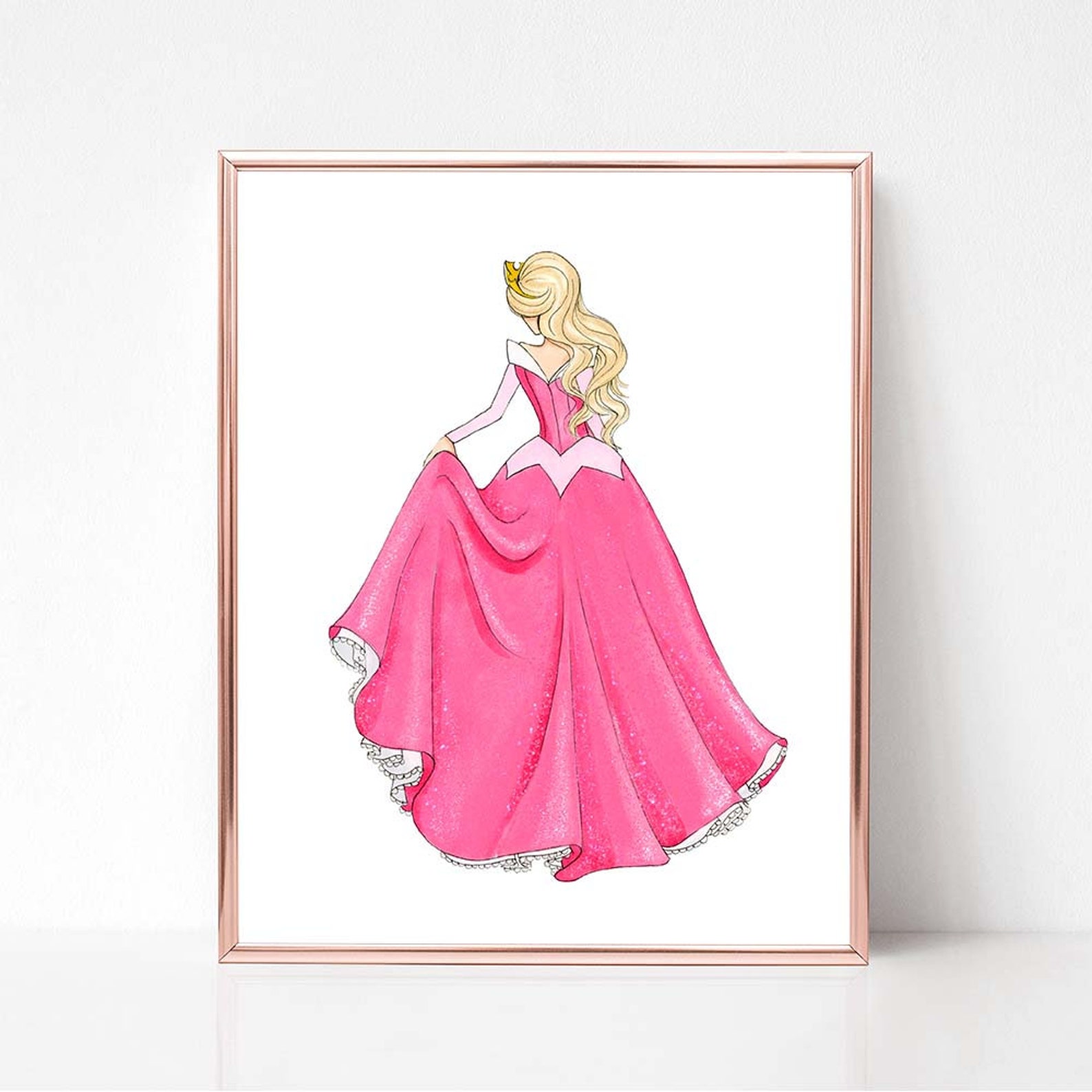 Princess Inspired art Print Sleeping Beauty Fashion | Etsy