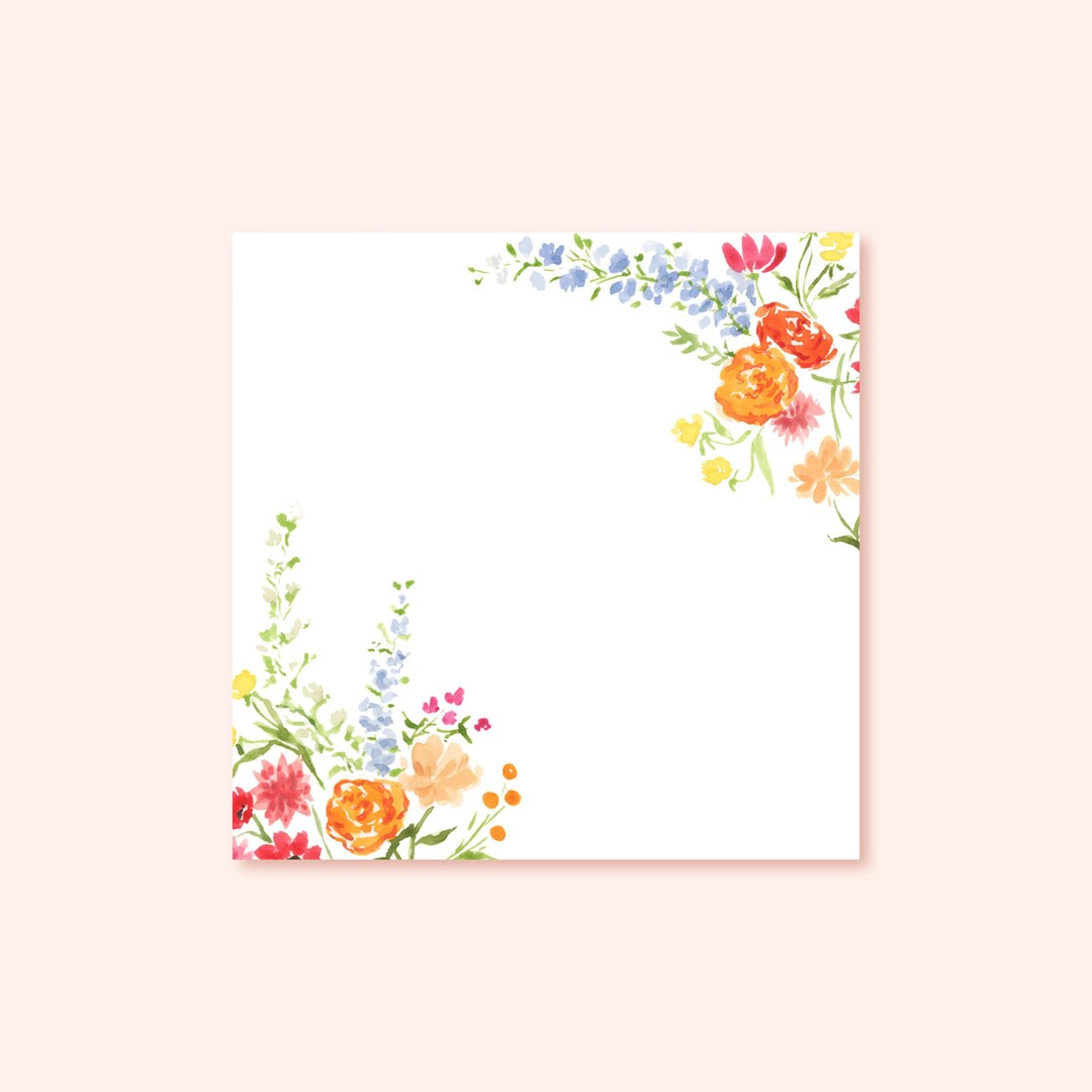Flower Sticky Notes, Floral Stationery, Flower Sticky Notes, Notepad - Etsy