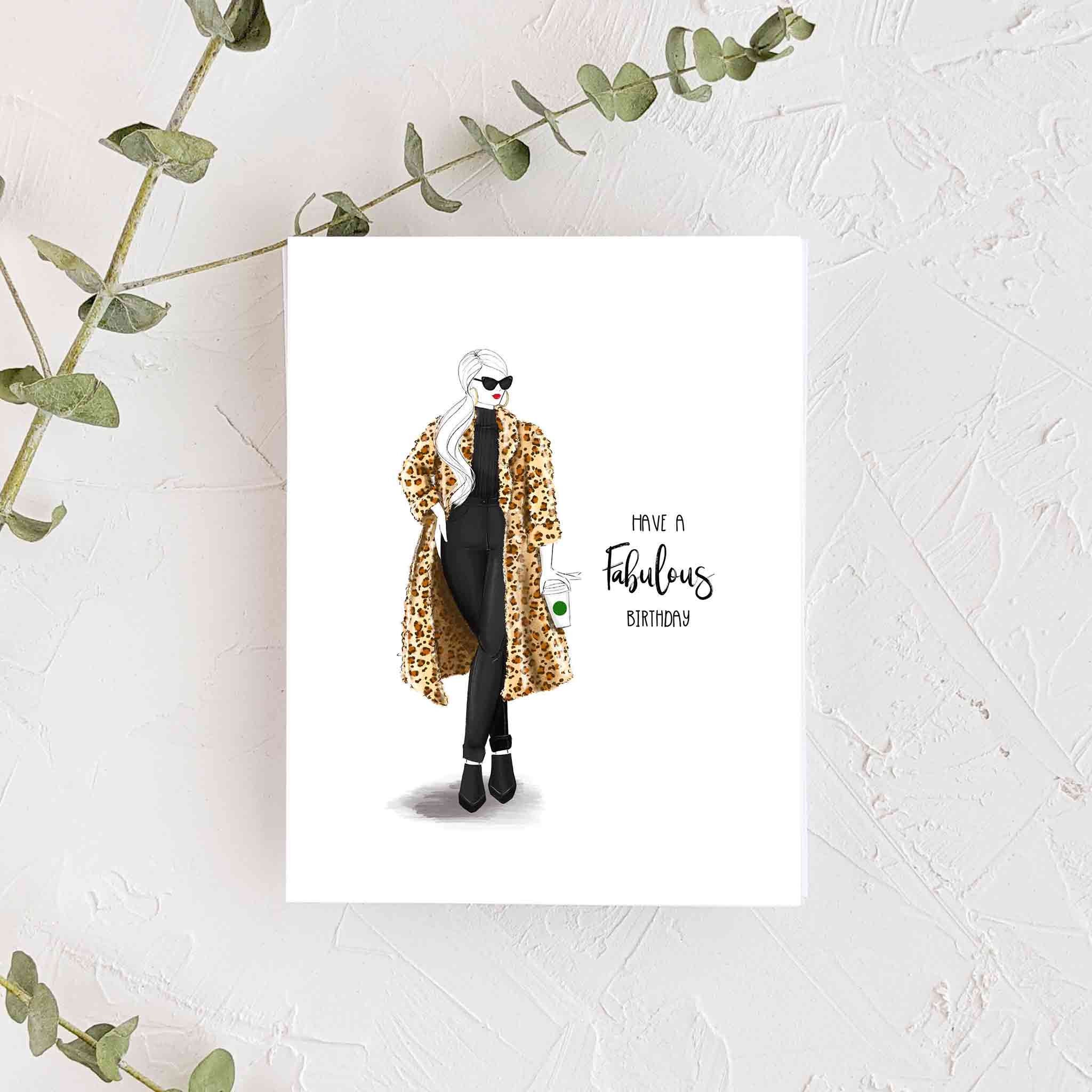 Fabulous Fashion Birthday Card Birthday Girl Card Fashion | Etsy