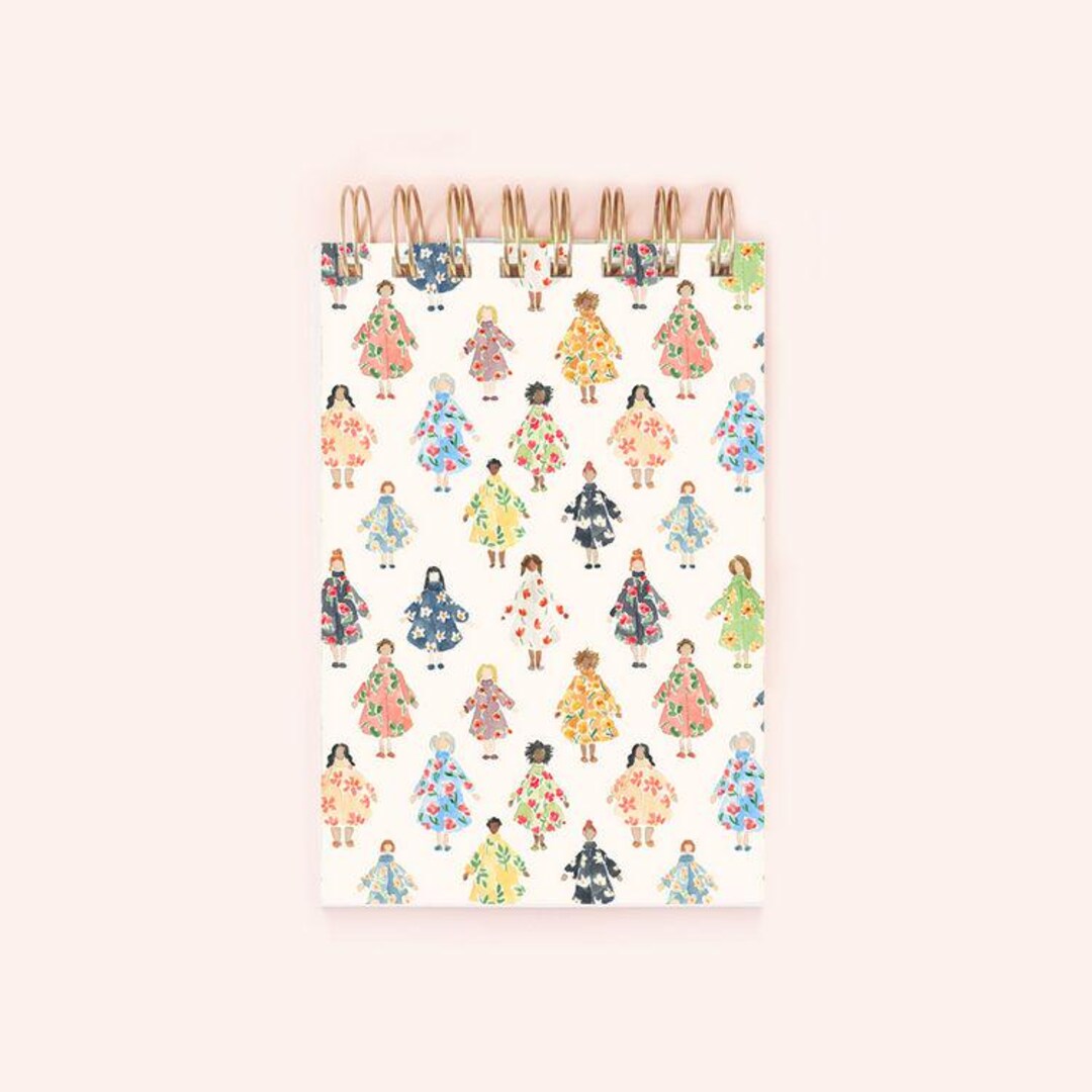 Fashion Illustration Floral Spiral Lined Notepad With 150 Pages, Made ...