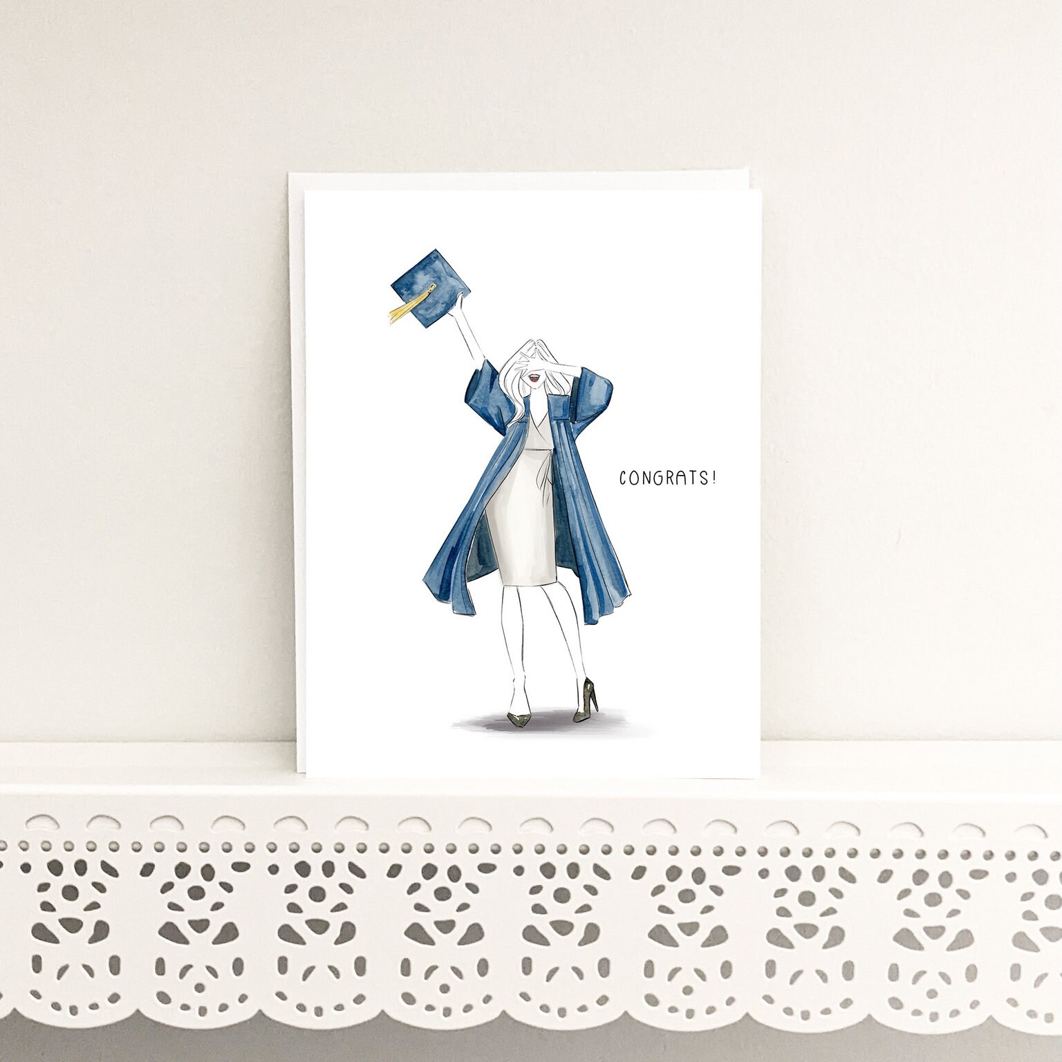 Congratulations Grad Card, Girl Graduation Greeting Card, Celebrate ...