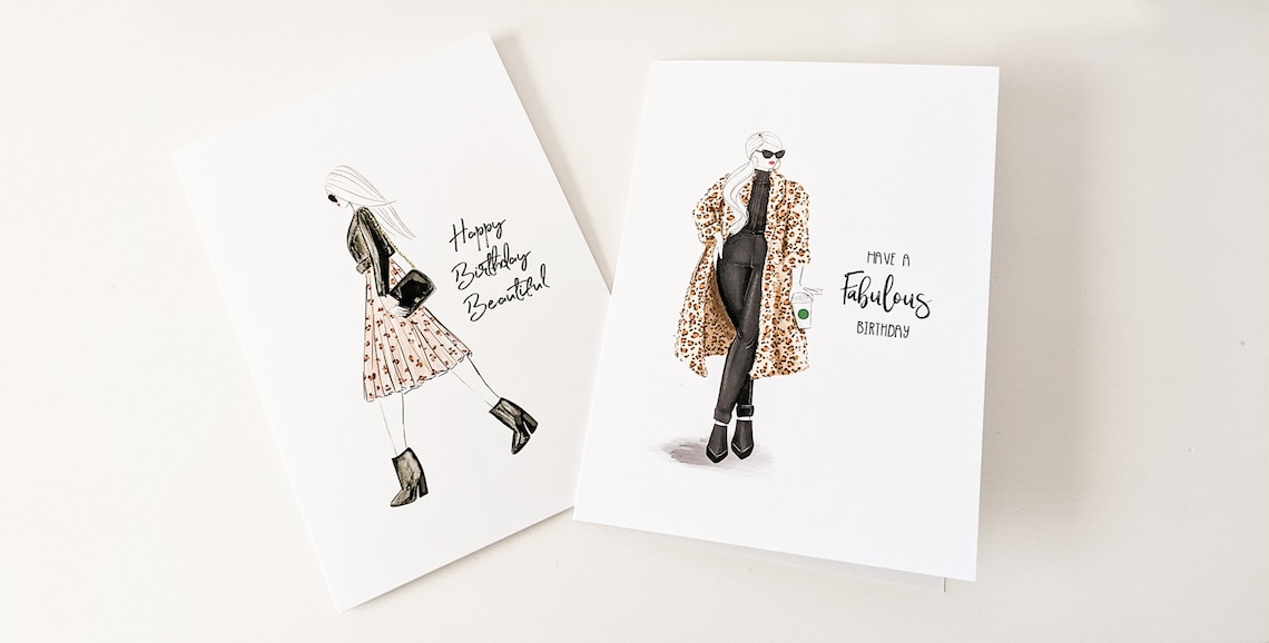 Fabulous Fashion Birthday Card Birthday Girl Card Fashion | Etsy