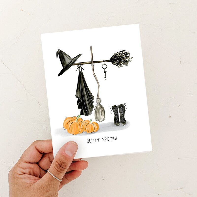 Witch Halloween Card - Etsy