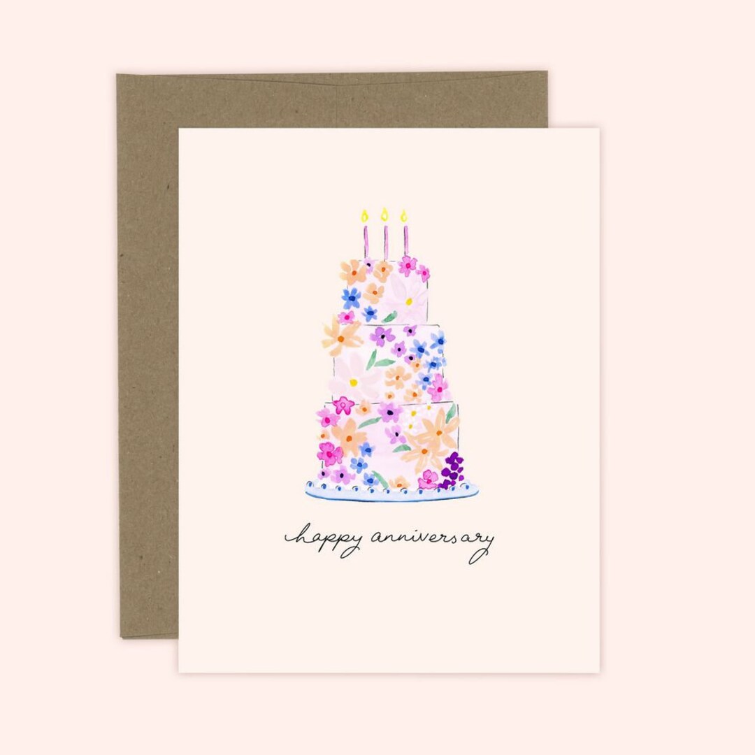 Happy Anniversary Greeting Card Anniversary Blank Card - Etsy
