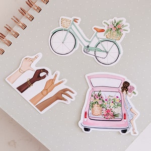 Vinyl Pink Mini Cooper Floral Sticker 2.8x 2.8 Die Cut Sticker Pink ...
