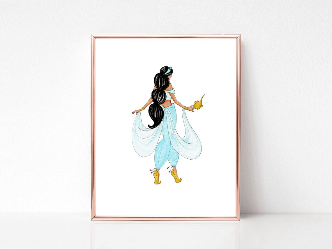 Princess Inspired art Print Jasmine Inspired Fashion - Etsy