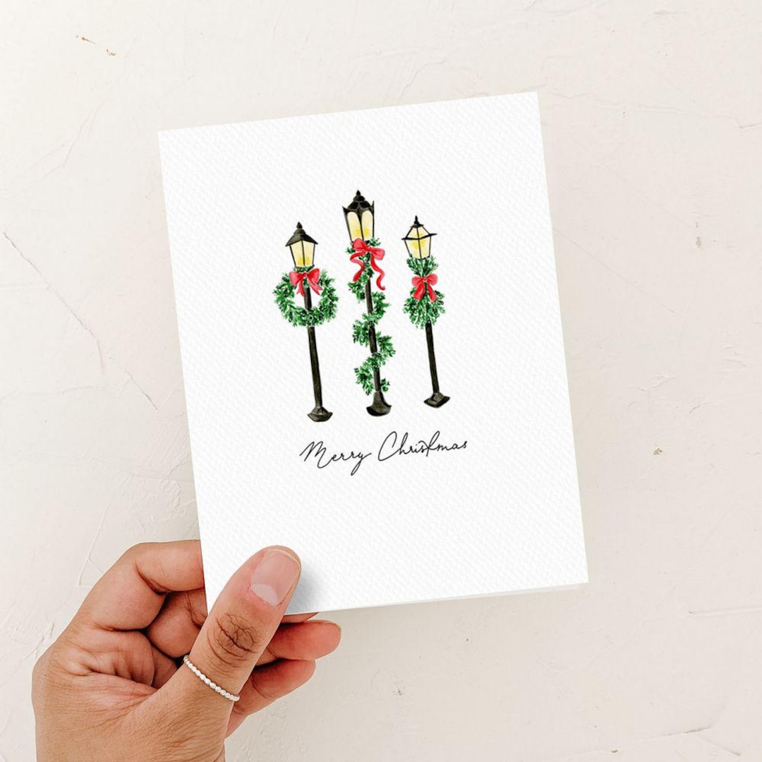 Simplistic Christmas Card, Christmas Lantern Card, Rustic Christmas ...