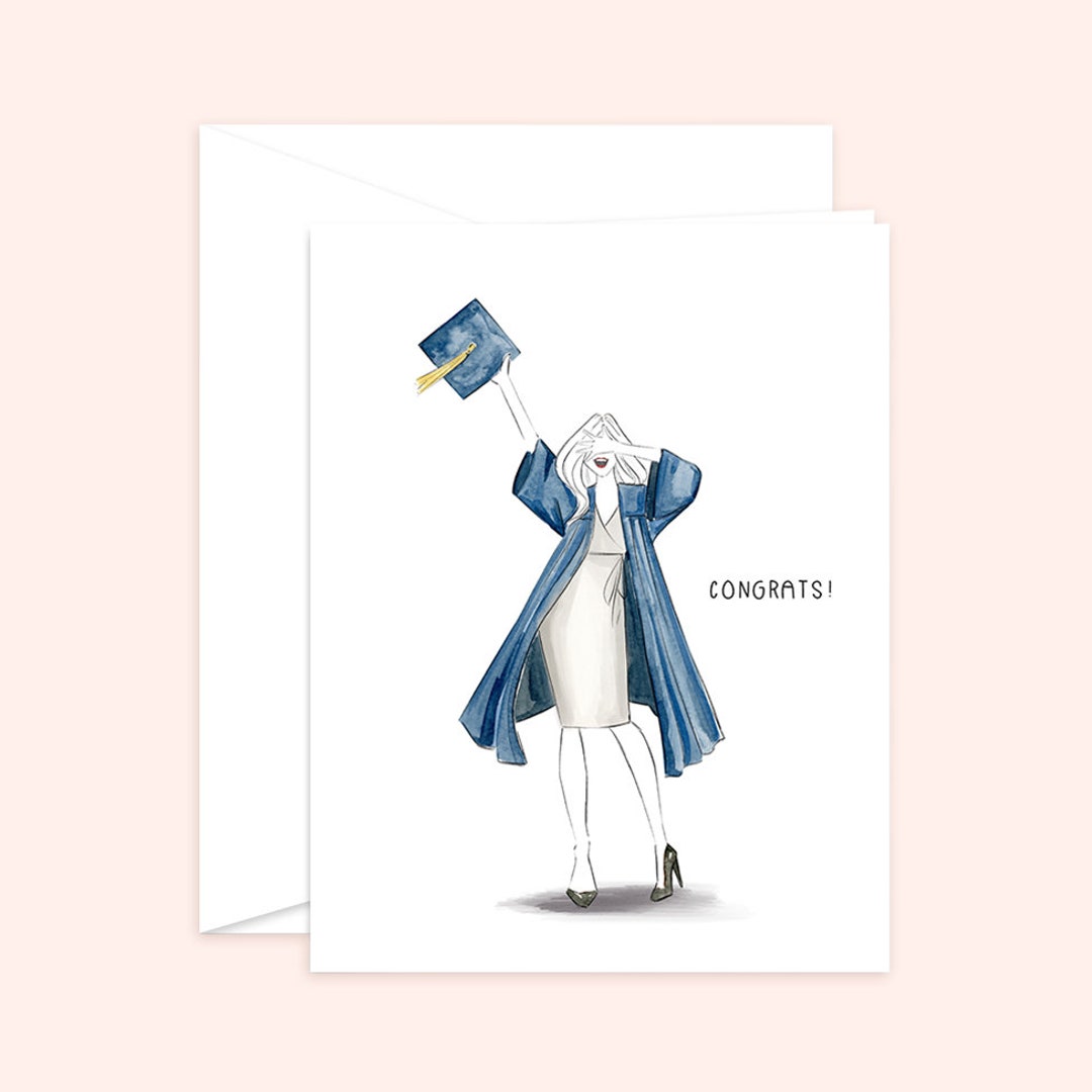 Congratulations Grad Card, Girl Graduation Greeting Card, Celebrate ...