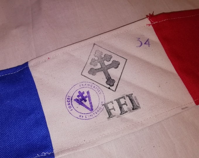 WW2 Free French Resistance Armband FFI World War 2 F.F.I. Black Inked ...