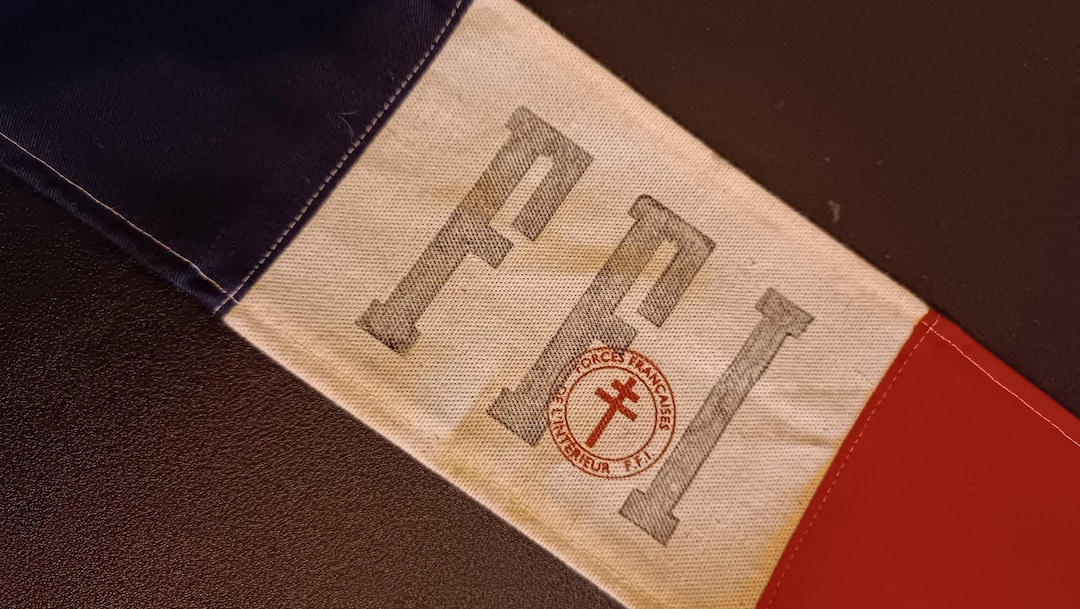 WW2 French Resistance Armband FFI Black F.F.I. Letters Free France ...
