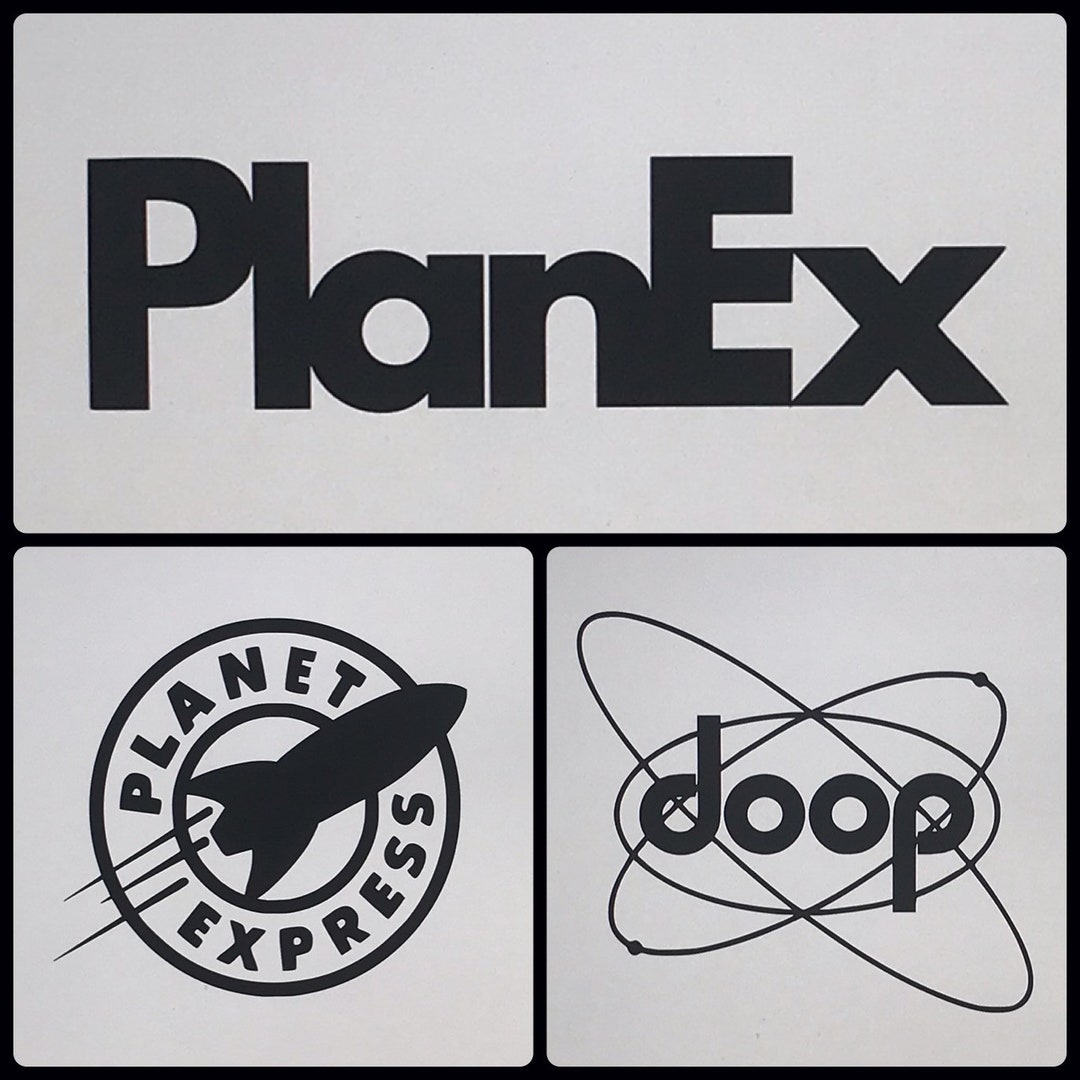 Futurama Decals Featuring Planex, Planet Express, and DOOP - Etsy