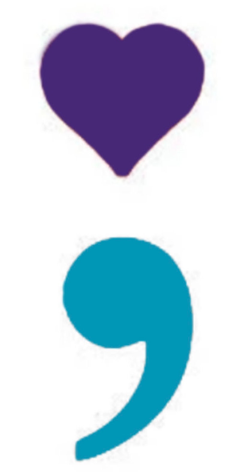 Heart Semicolon Decal - Project Semicolon Mental Health & Suicide ...