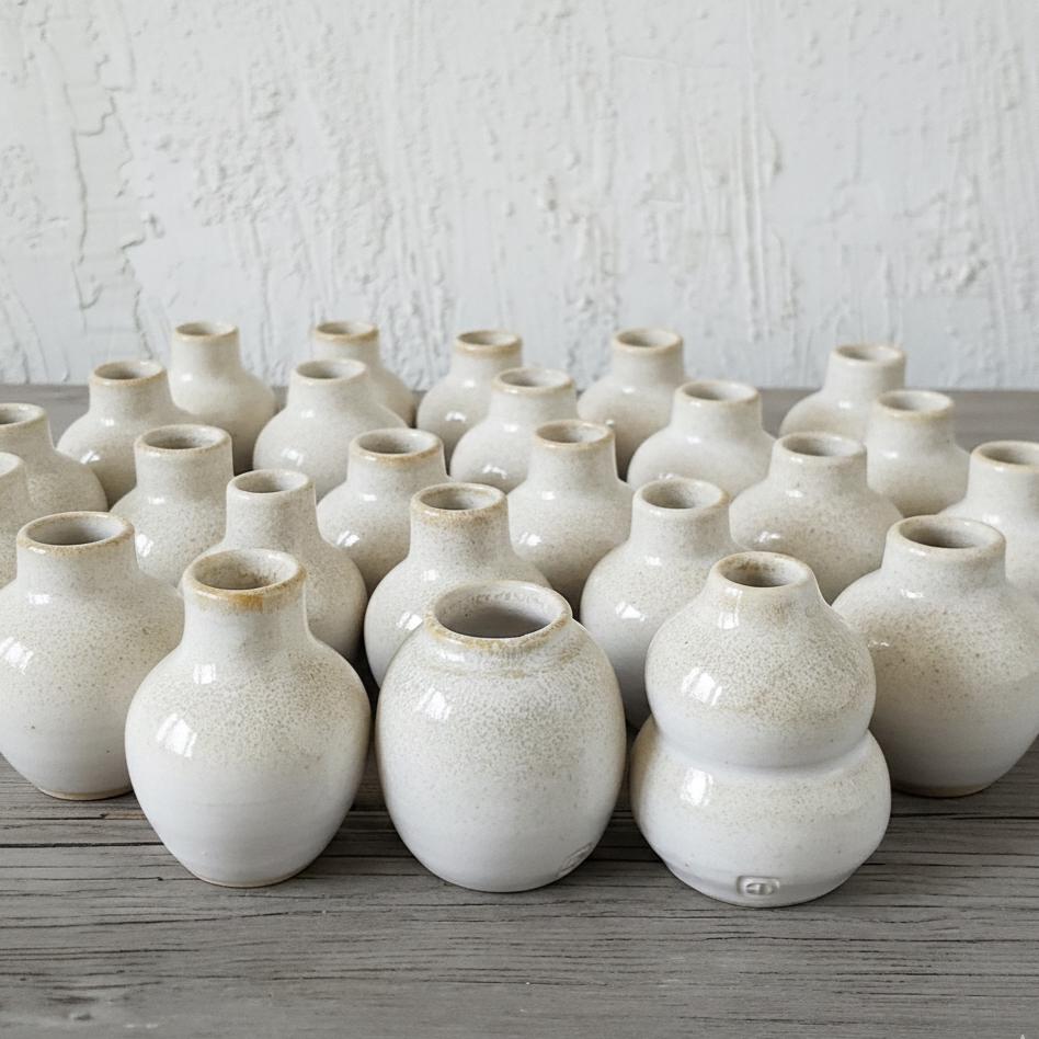 Handmade Ceramic Mini Vase: Tiny Pottery Bud Vase, Cappuccino Accent - Etsy