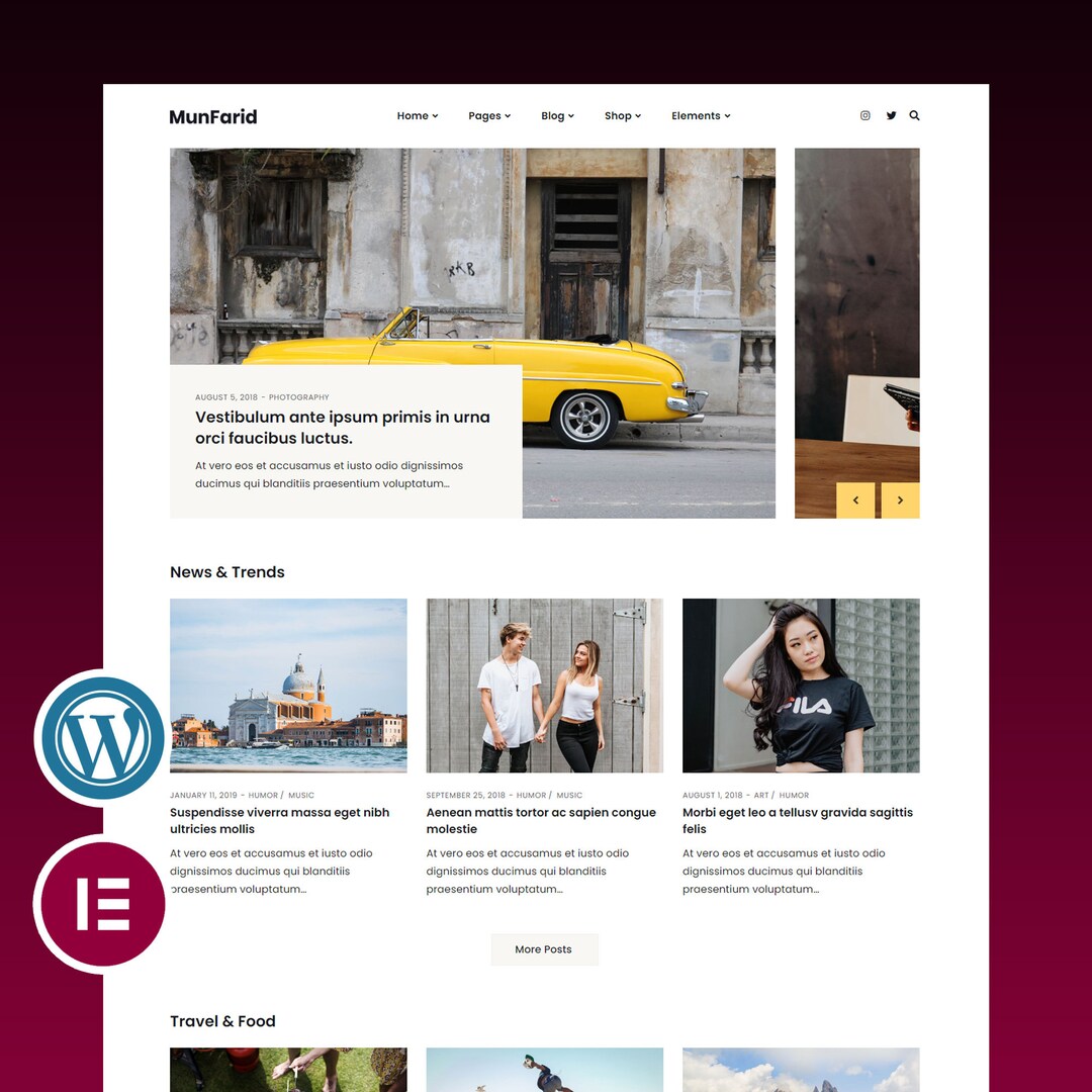 Wordpress Elementor Theme for Minimalist Blog Wordpress Theme With ...