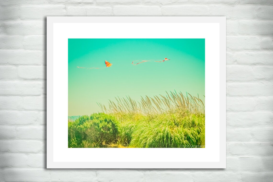 Nursery Kite Print - Mint Green Beach Wall Art 5x7 Unisex Nursery Decor ...