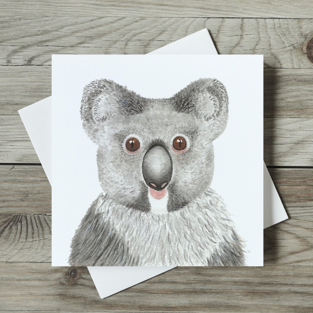 Koala Blank Card Watercolour Koala Print Koala Card Cute - Etsy