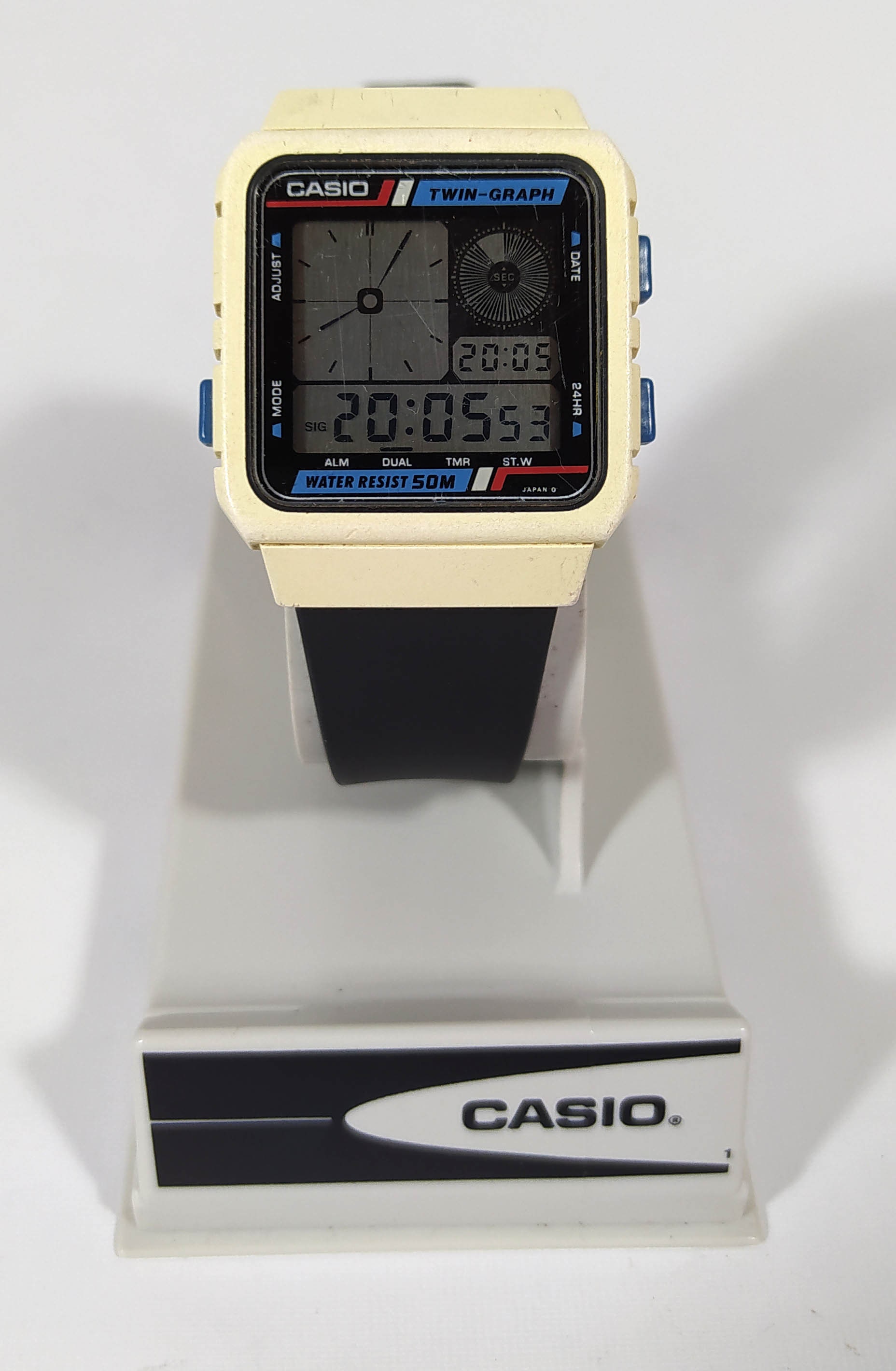 Casio AE-20W White Model Watch Module 588 Twin-Graph Twin | Etsy