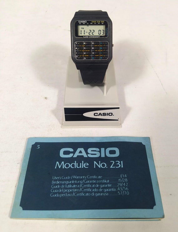 Casio CS-82 Calculator Watch Module 231 Vintage - Gem