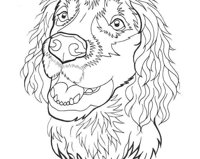 Dog Colouring Page Stay at Home Digital Print Print at Home Cute ...