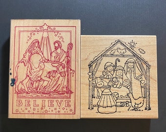 Rubber Nativity Stamp - Etsy