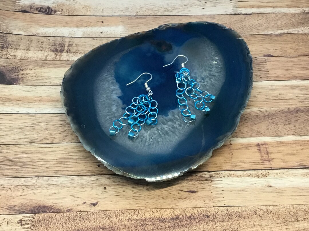 Turquoise Loops Layered Beaded Earrings, Handmade - Etsy