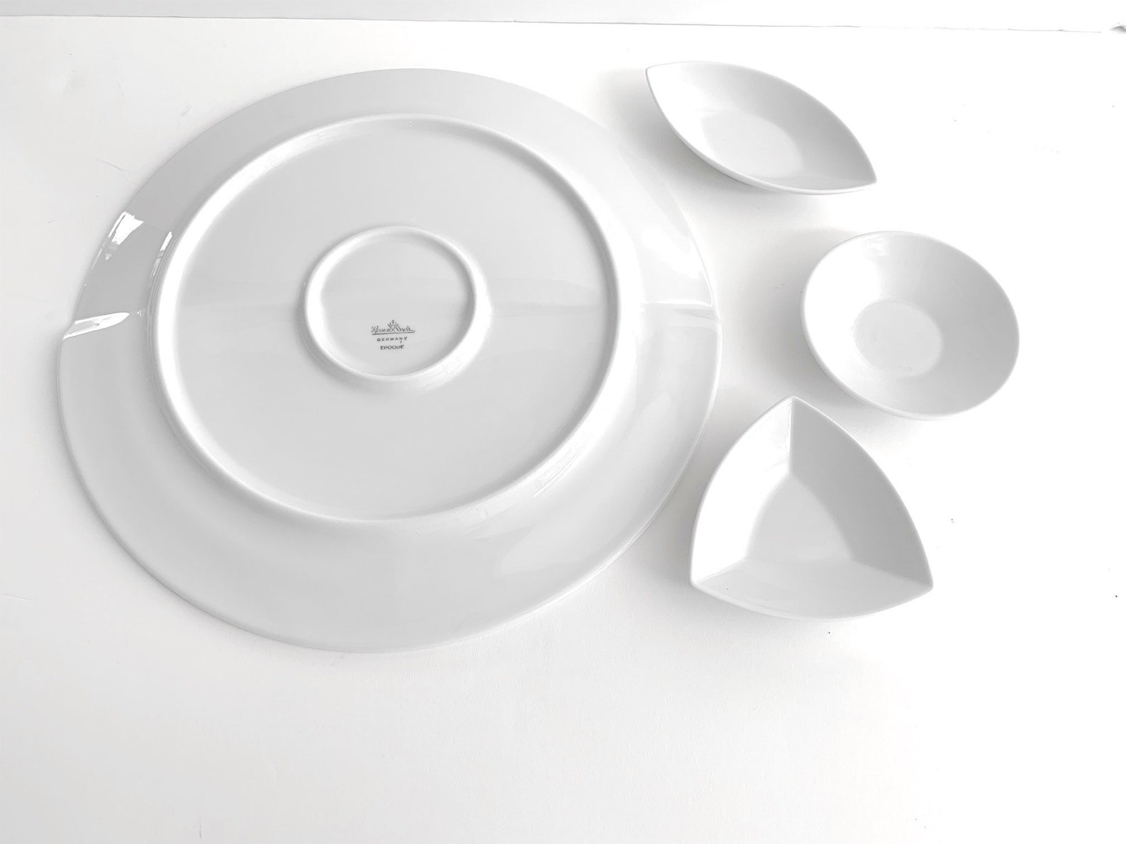 Rosenthal China epoque Minimalist Modernist White Platter 4 Part Set ...