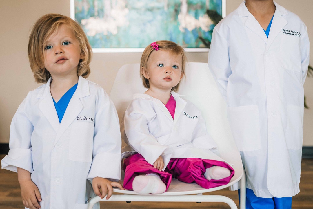 Personalized Kid's Lab Coat and Scrubs Costume: Embroidered Doctor ...