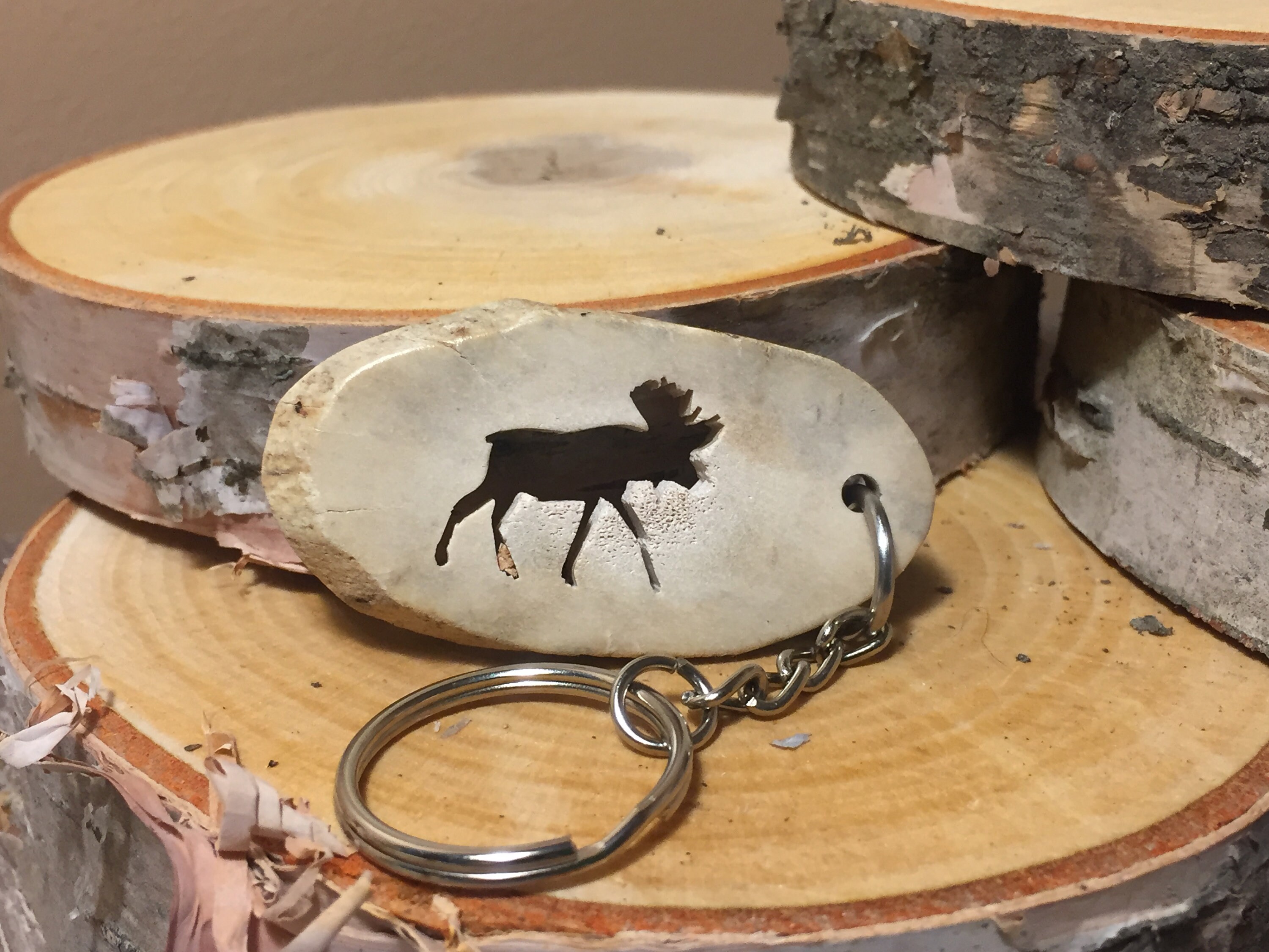 Moose Antler Keychain, Antler Gift, Shed Antler, Antler Keyring ...