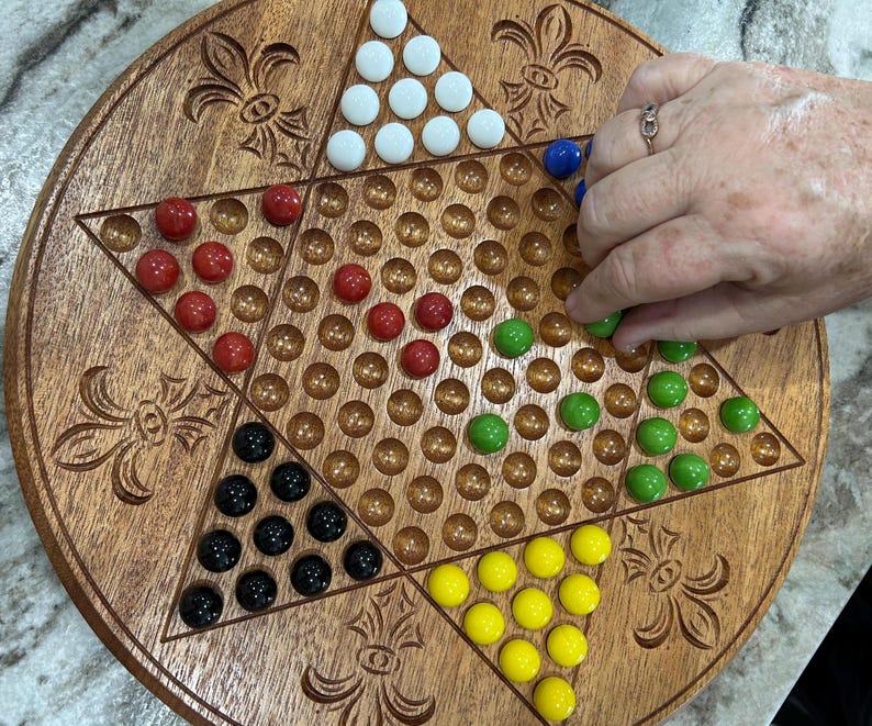 Chinese Checkers With Marble Holder - Etsy
