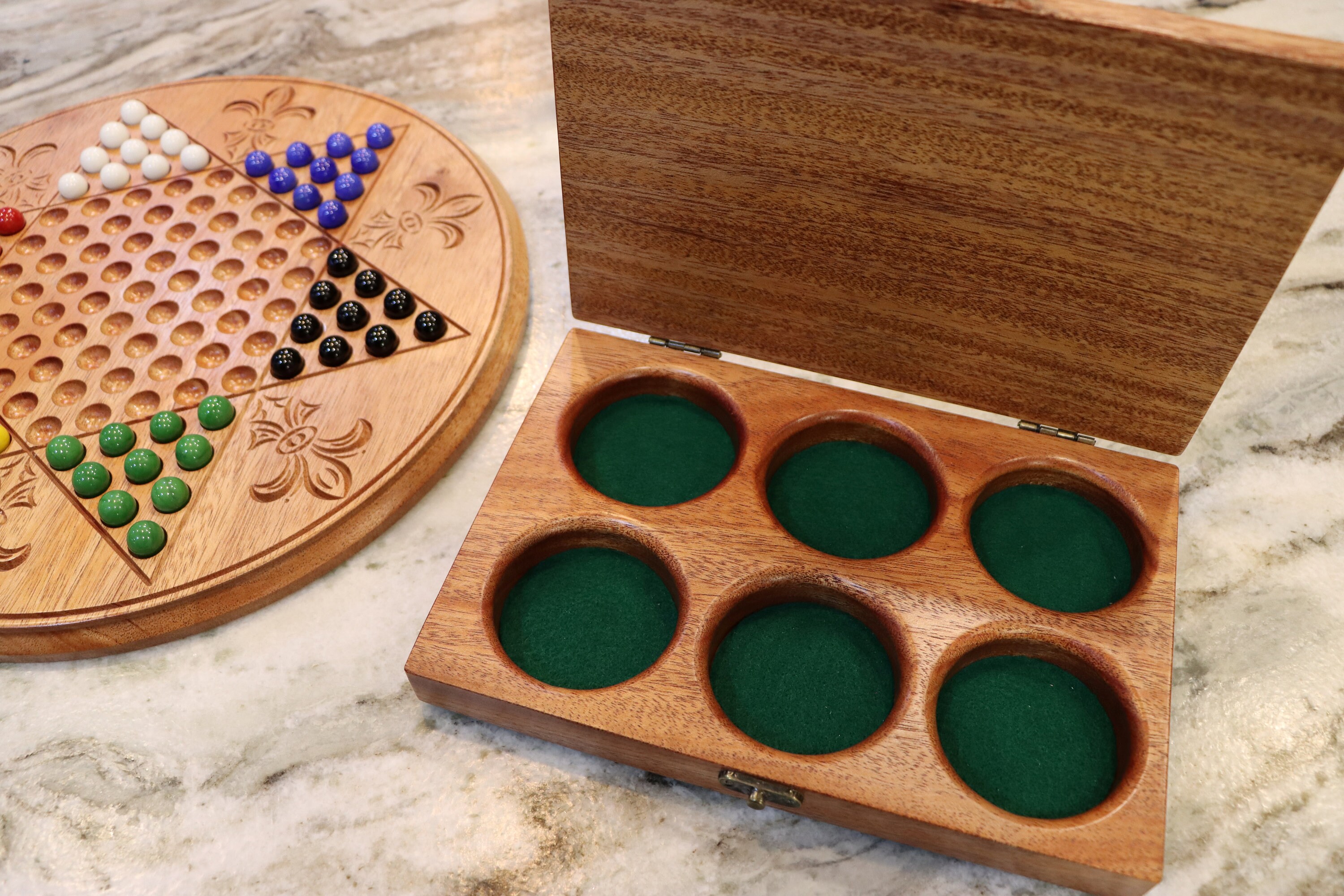Chinese Checkers With Marble Holder - Etsy