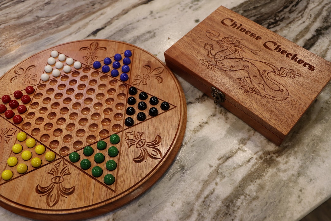 Chinese Checkers With Marble Holder - Etsy