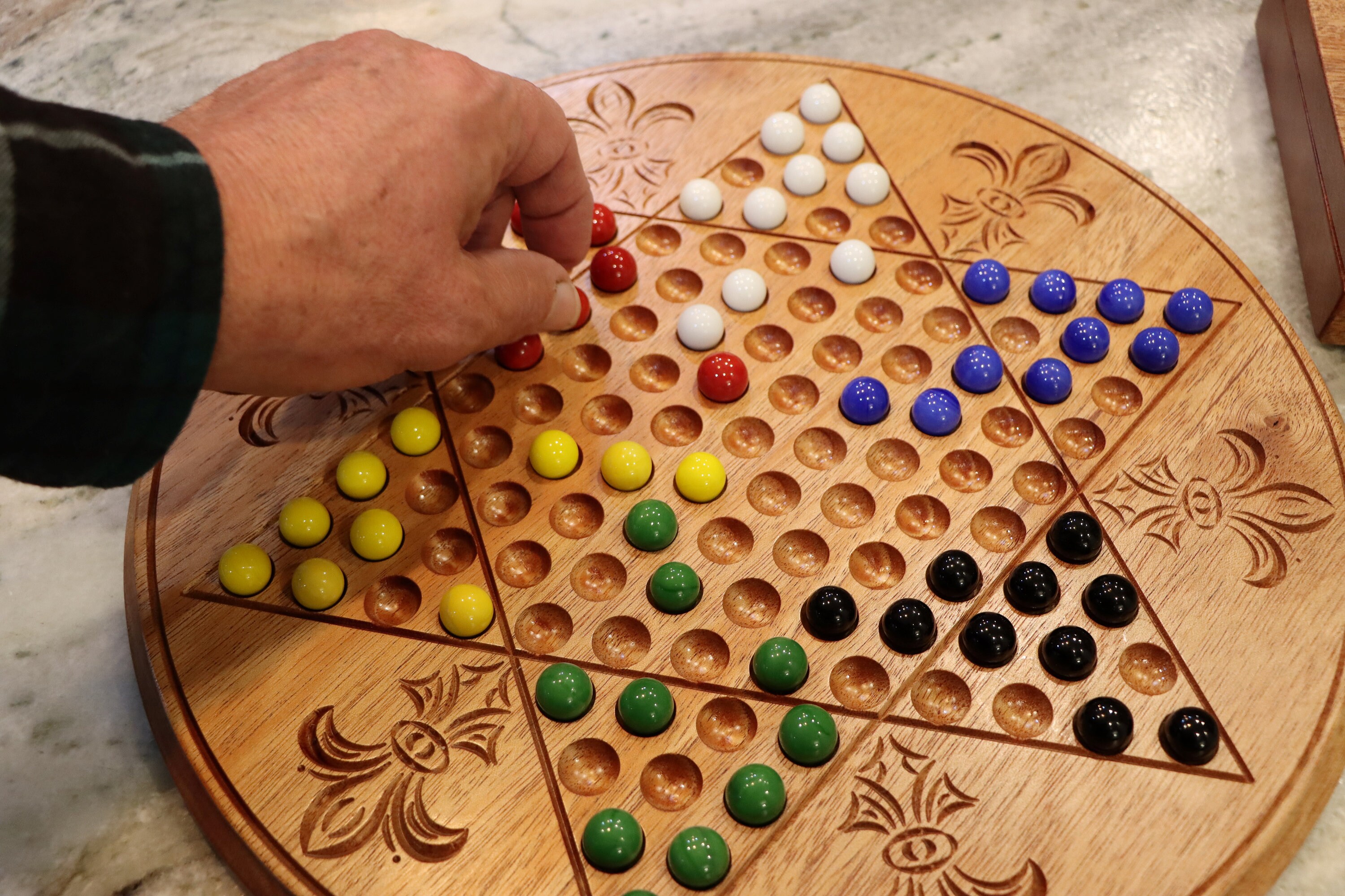 Chinese Checkers With Marble Holder - Etsy