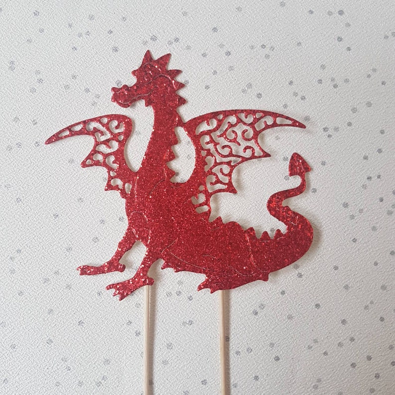 Dragon Cake Topper Glitter Cake Topper Cake Decoration Cake | Etsy