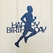 Man Runner Happy Birthday Cake Topper, Glitter Male Jogger Topper - Etsy