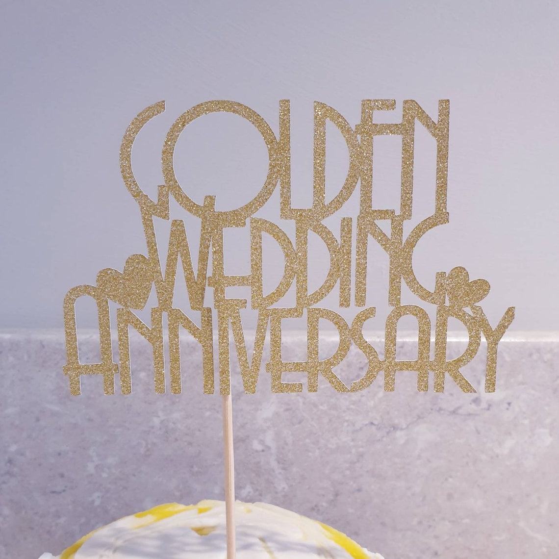Golden Wedding Anniversary Cake Topper 50th Anniversary | Etsy