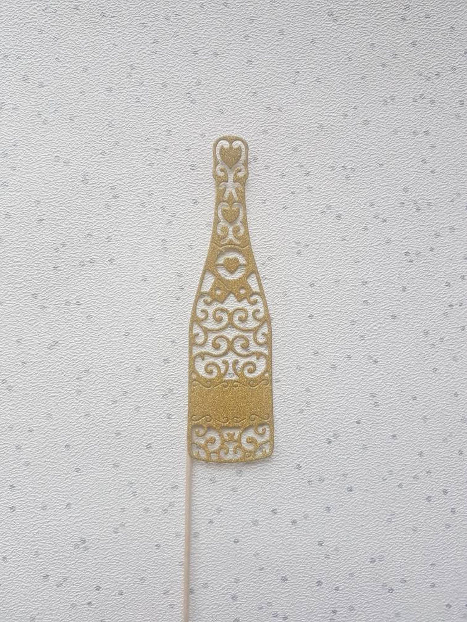 Champagne Cake Topper Bottle Cake Toppers Celebration - Etsy