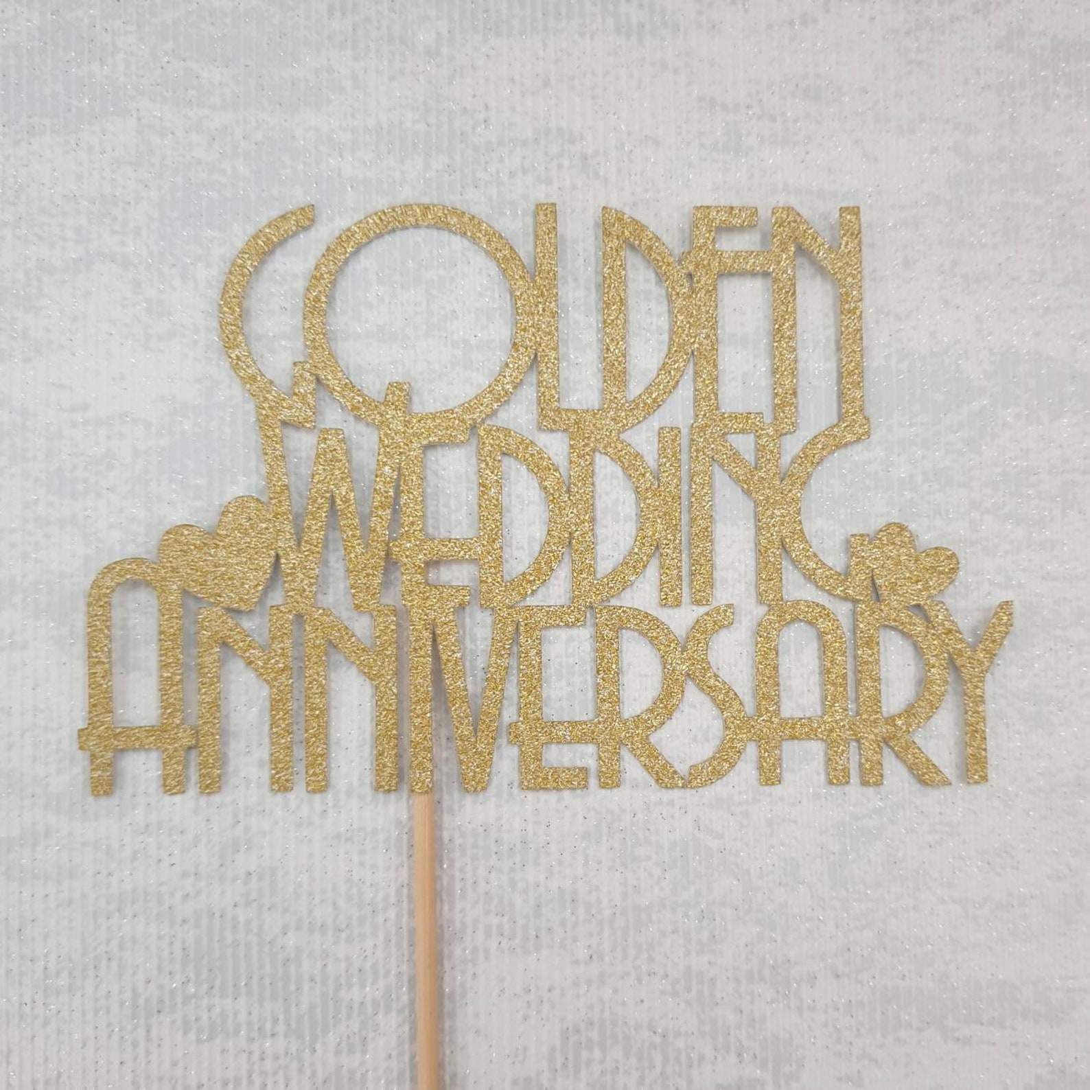 Golden Wedding Anniversary Cake Topper 50th Anniversary | Etsy