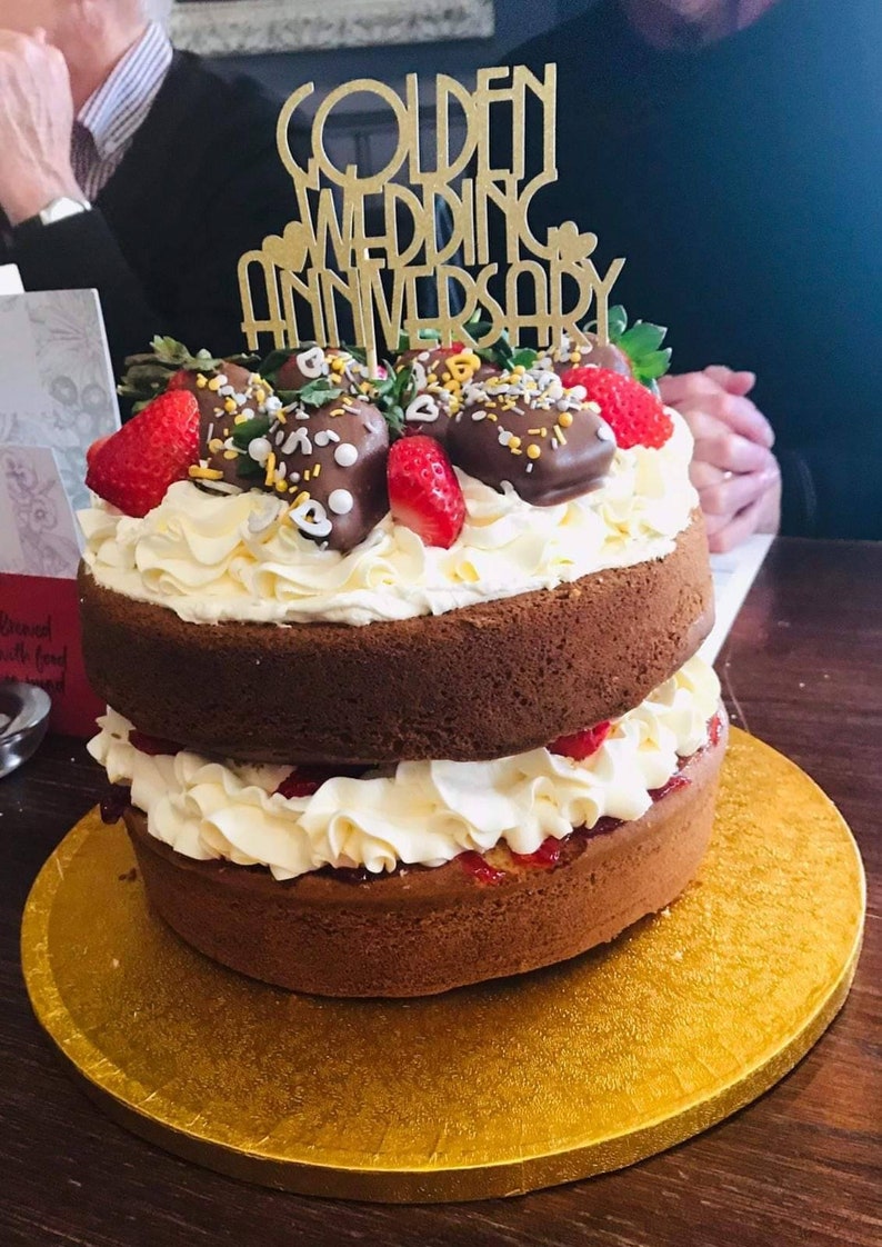 Golden Wedding Anniversary Cake Topper 50th Anniversary | Etsy