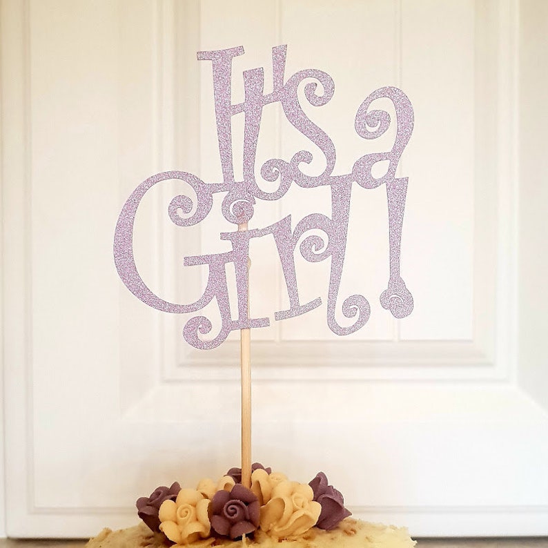 It's a Girl Cake Topper Glitter Baby Girl Topper - Etsy