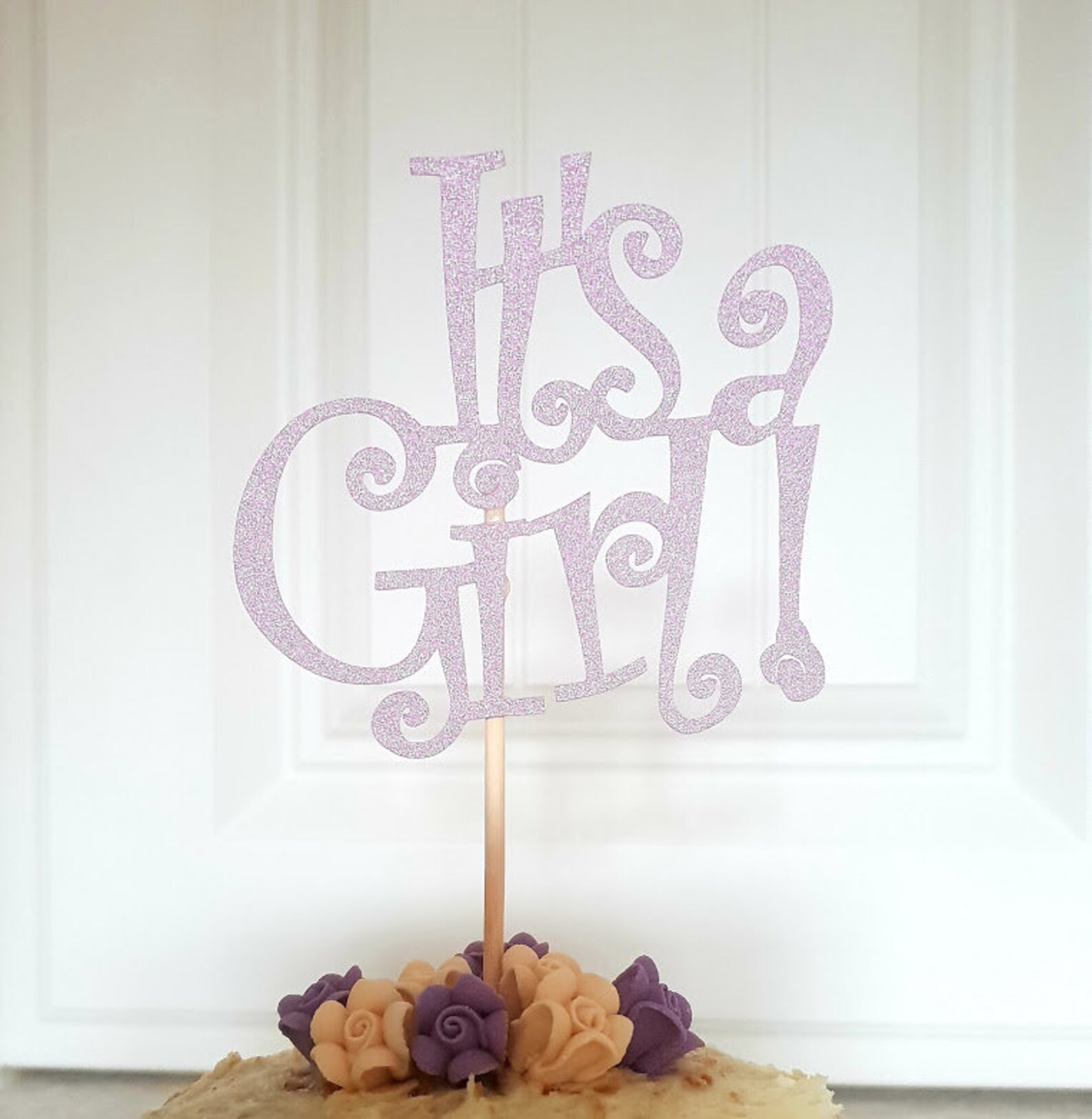 It's a Girl Cake Topper Glitter Baby Girl Topper - Etsy