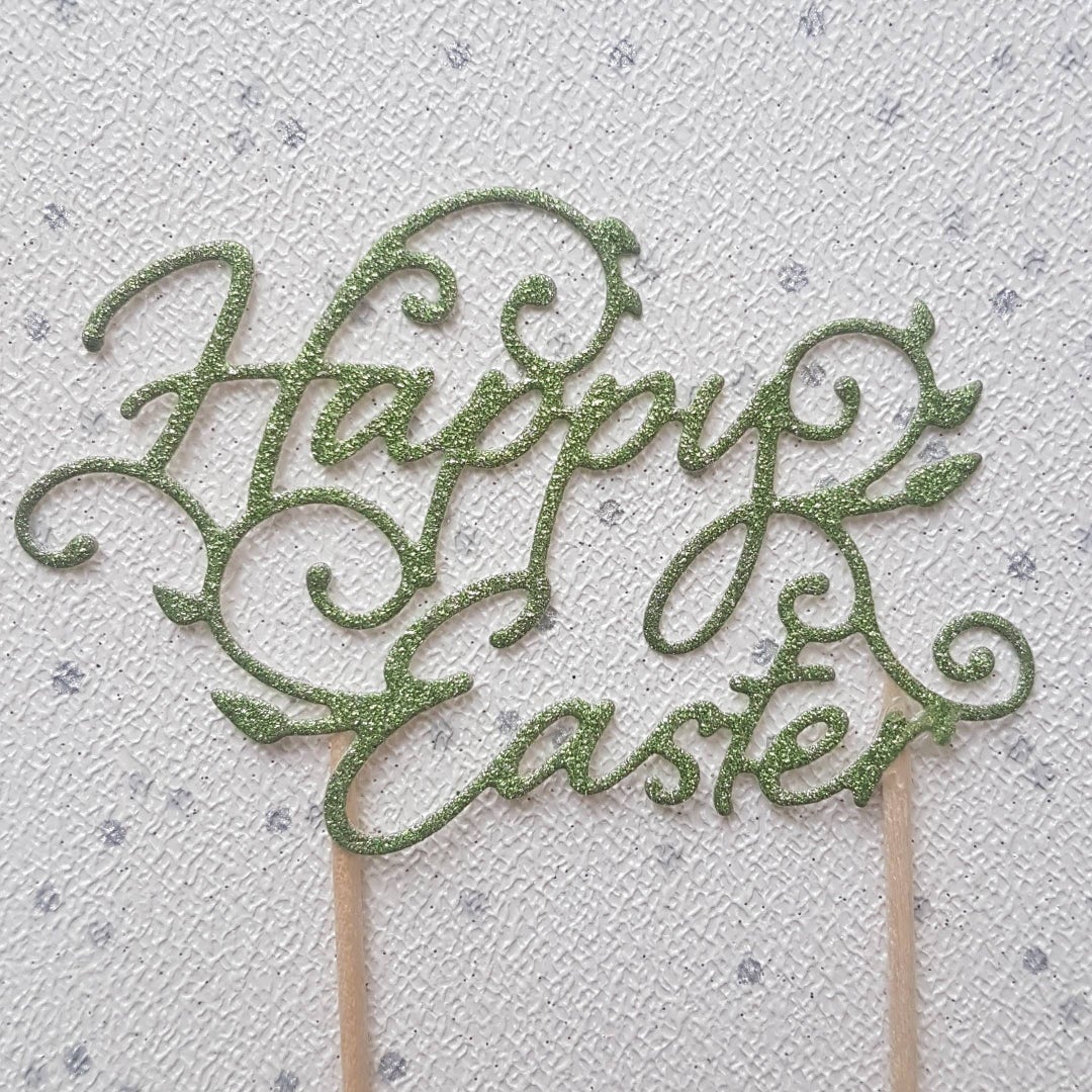 Happy Easter Cake Topper, Easter Cake Topper, Glitter Cake Topper, Cake ...